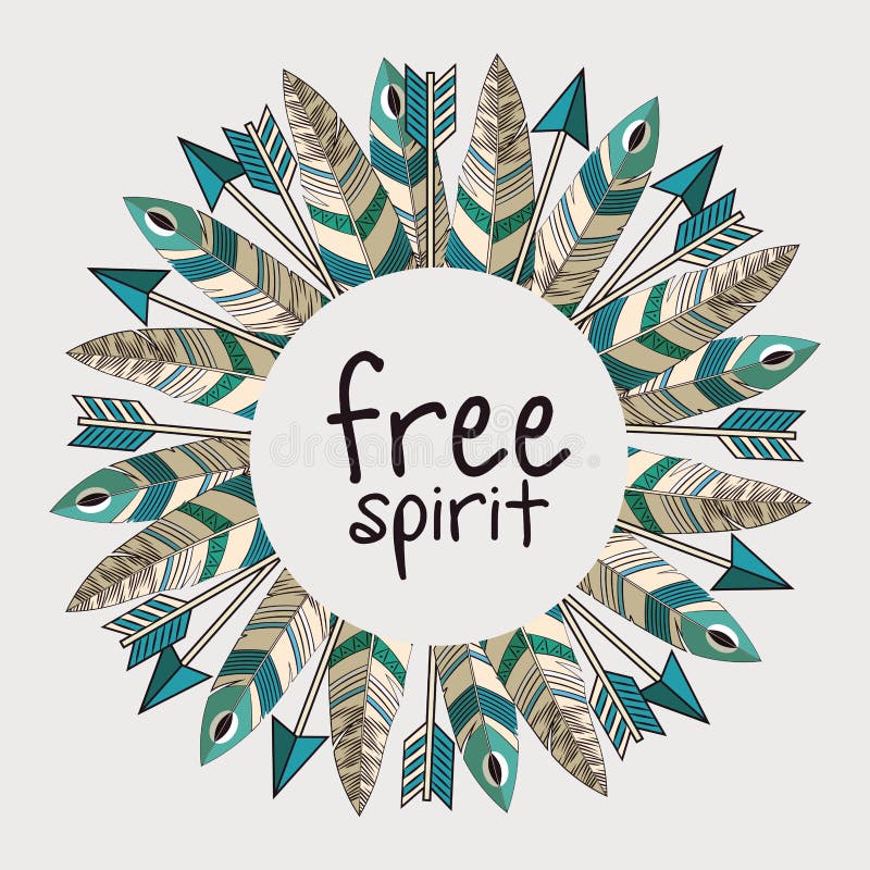 Free spirit boho style stock vector. Illustration of frame - 85456173