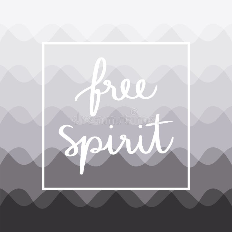 Free Spirit Hand Lettering on Wavy Line Pattern Stock Vector ...