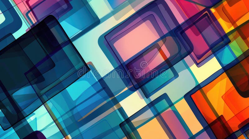 Free-spirited Squares Dance in Abstract Harmony, Offering Boundless ...