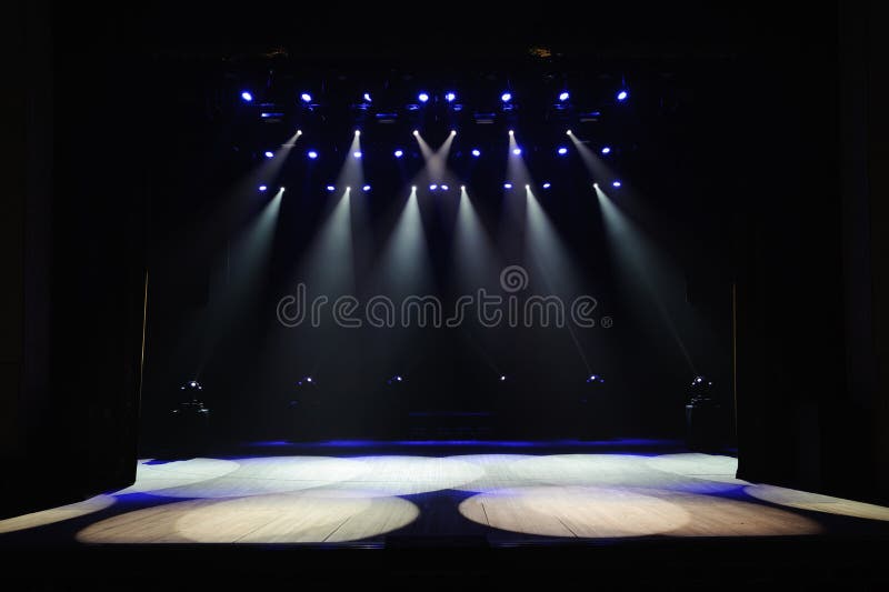 Free Stage With Lights, Background Of Empty Stage, Spotlight, Neon ...