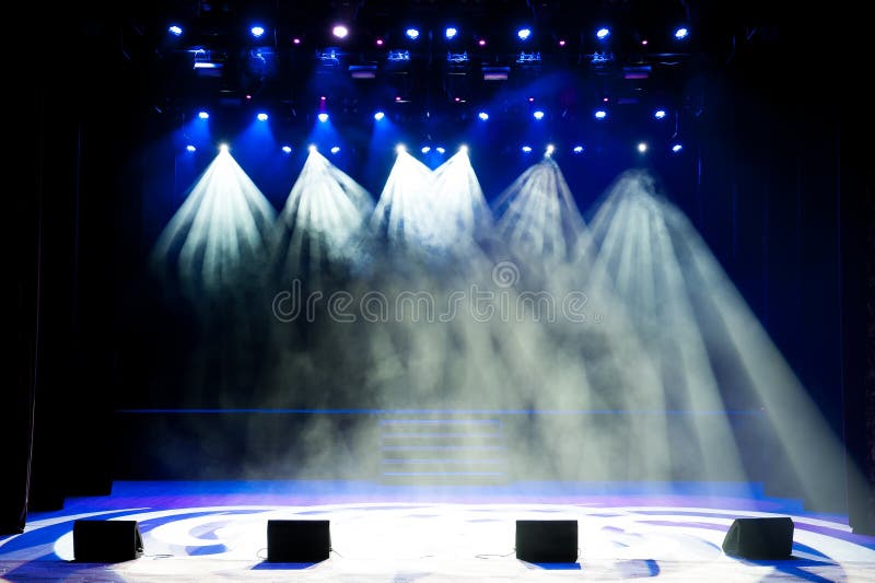 Free Stage with Lights, Lighting Devices. Background. Stock Image ...