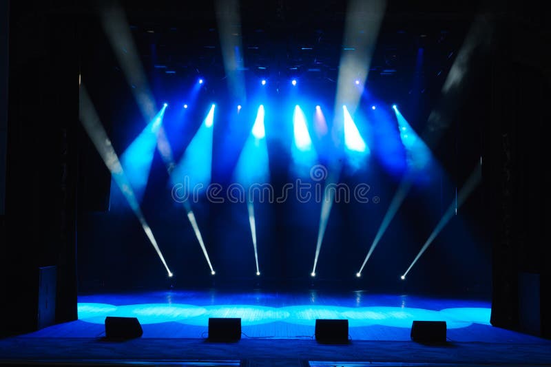 Free Stage with Lights, Lighting Devices. Background. Stock Image ...