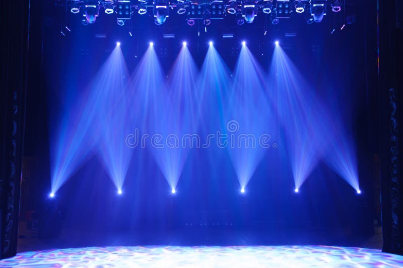 Free Stage with Lights, Lighting Devices. Night Show. Stock Image ...
