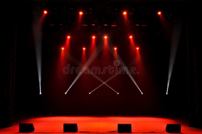 Free Stage with Lights, Lighting Devices. Night Show. Stock Photo ...
