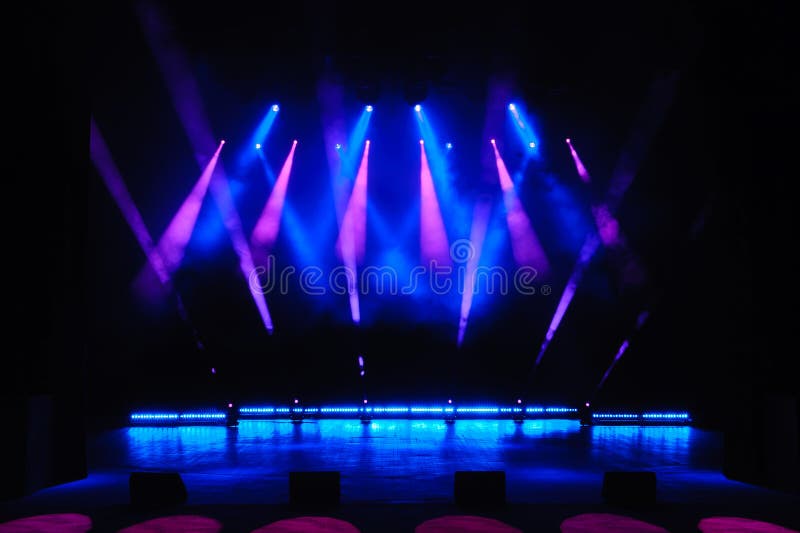 Free Stage with Lights, Lighting Devices. Night Show. Stock Image ...