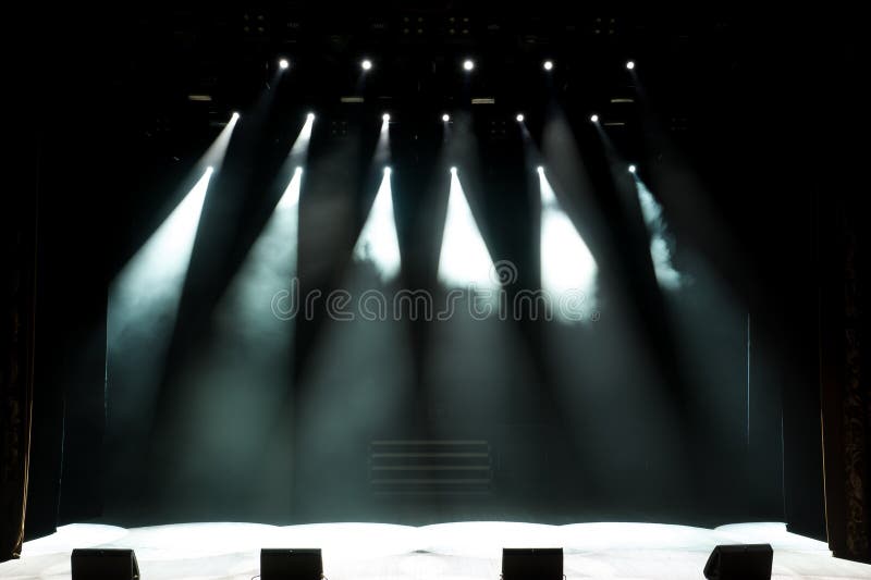 Free Stage with Lights, Lighting Devices. Night Show. Stock Photo ...