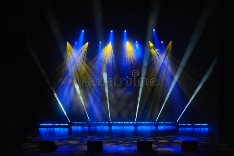 Free Stage with Lights, Lighting Devices, Colored Spotlights. Stock ...