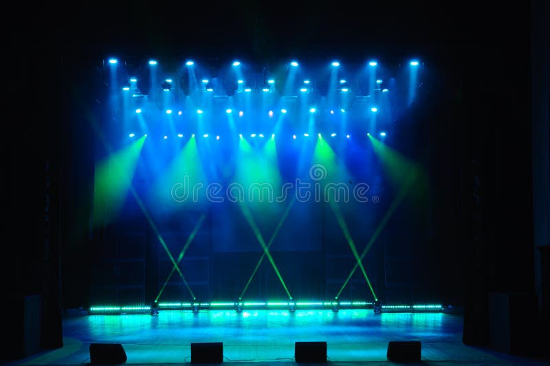 Free Stage with Lights, Lighting Devices, Colored Spotlights. Stock ...