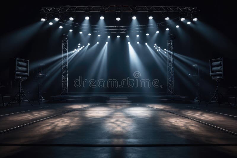 Free Stage with Lights, Lighting Devices. Generative AI. Stock ...