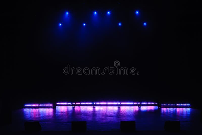 Free Stage with Lights, Lighting Devices. Night Show. Stock Image ...