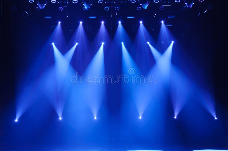 Free Stage with Lights, Lighting Devices. Night Show. Stock Image ...