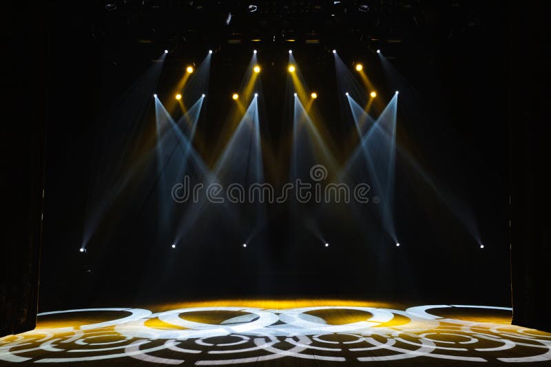 Free Stage with Lights, Lighting Devices. Night Show. Stock Image ...