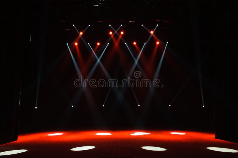 Free Stage with Lights, Lighting Devices. Night Show. Stock Photo ...