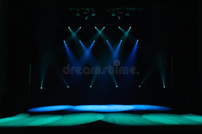 Free Stage with Lights, Lighting Devices. Night Show. Stock Image ...