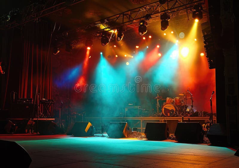 Free Stage with Lights Free Scene with Multi Colored Lighting Equipment ...