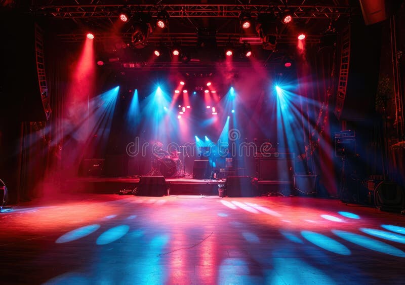Free Stage with Lights Free Scene with Multi Colored Lighting Equipment ...