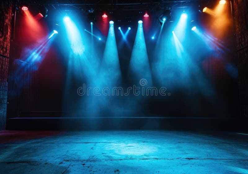 Free Stage with Lights Free Scene with Multi Colored Lighting Equipment ...