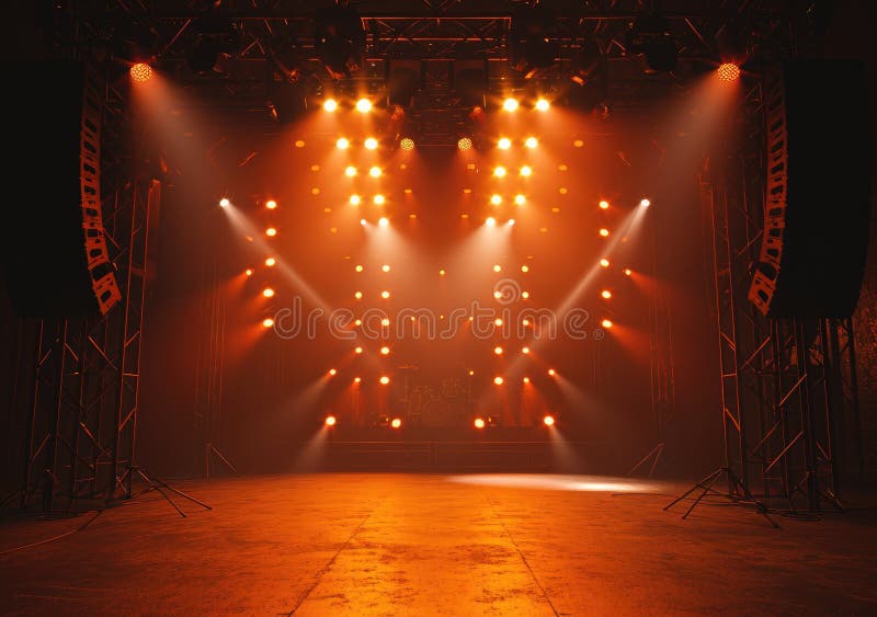 Free Stage with Lights Free Scene with Multi Colored Lighting Equipment ...