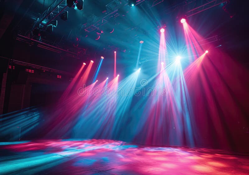 Free Stage with Lights Free Scene with Multi Colored Lighting Equipment ...