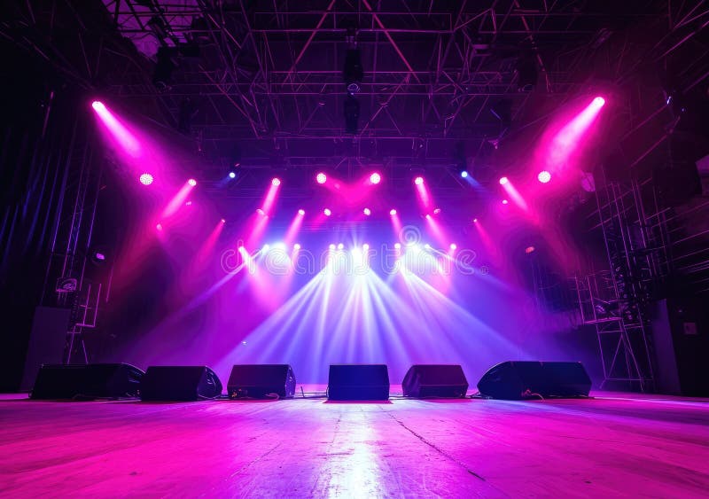 Free Stage with Lights Free Scene with Multi Colored Lighting Equipment ...