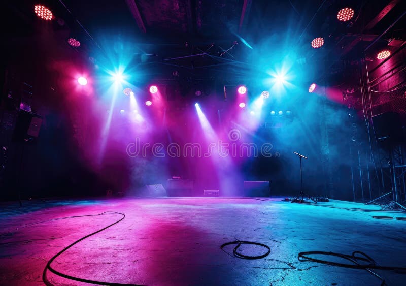 Free Stage with Lights Free Scene with Multi Colored Lighting Equipment ...