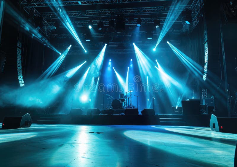 Free Stage with Lights Free Scene with Multi Colored Lighting Equipment ...