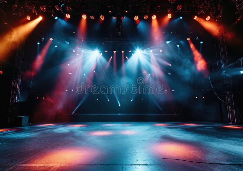 Free Stage with Lights Free Scene with Multi Colored Lighting Equipment ...