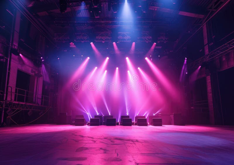 Free Stage with Lights Free Scene with Multi Colored Lighting Equipment ...