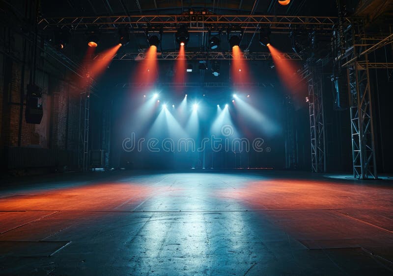 Free Stage with Lights Free Scene with Multi Colored Lighting Equipment ...