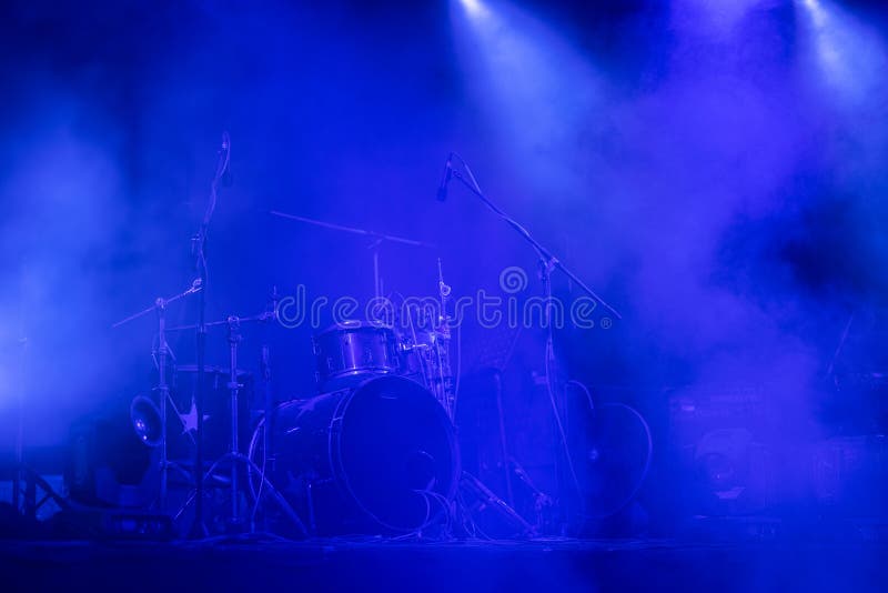 Free Stage with Lights, and Smoke Lighting Devices Stock Photo - Image ...