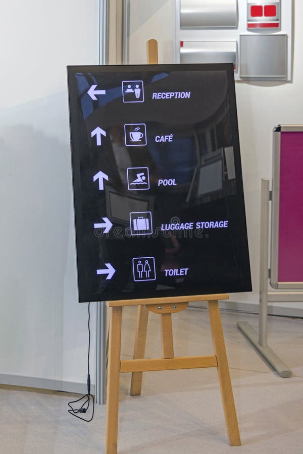Direction Board in Hotel stock photo. Image of serbia - 366090390