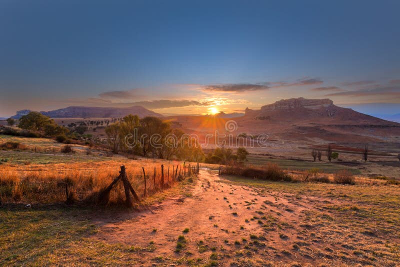 Free State Farm Sunrise stock photo. Image of grass, winter - 87804894