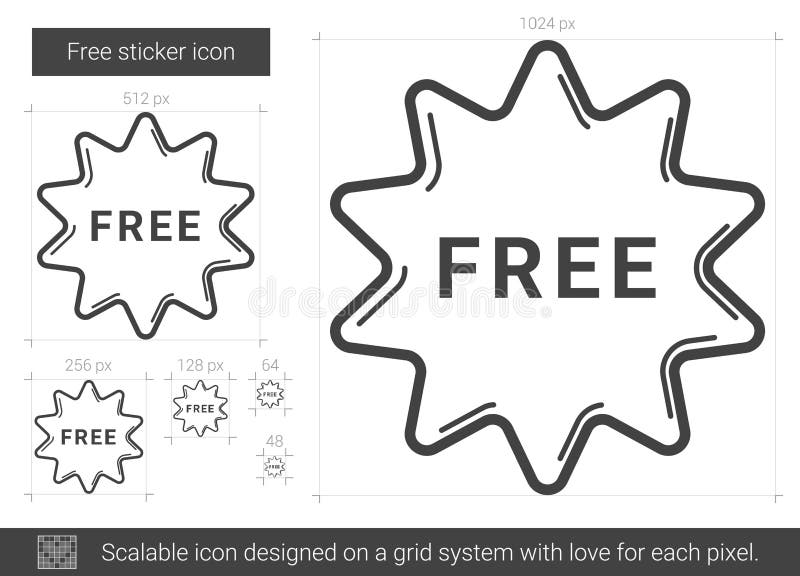 Free sticker line icon. stock vector. Illustration of label - 94330490