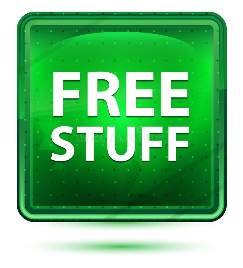 Free Stuff Neon Light Green Square Button Stock Illustration ...
