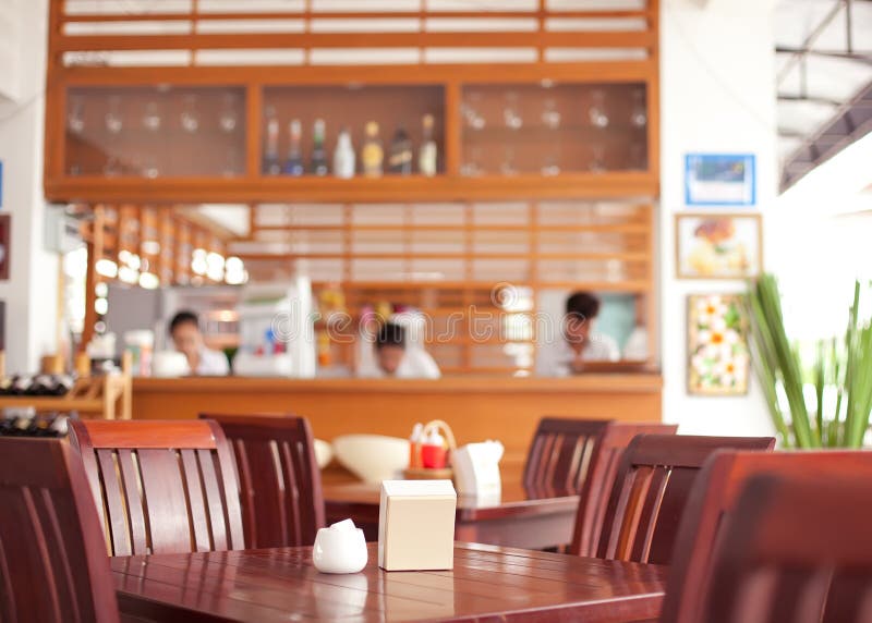 Free table in cafe stock photo. Image of brown, asia - 207195706