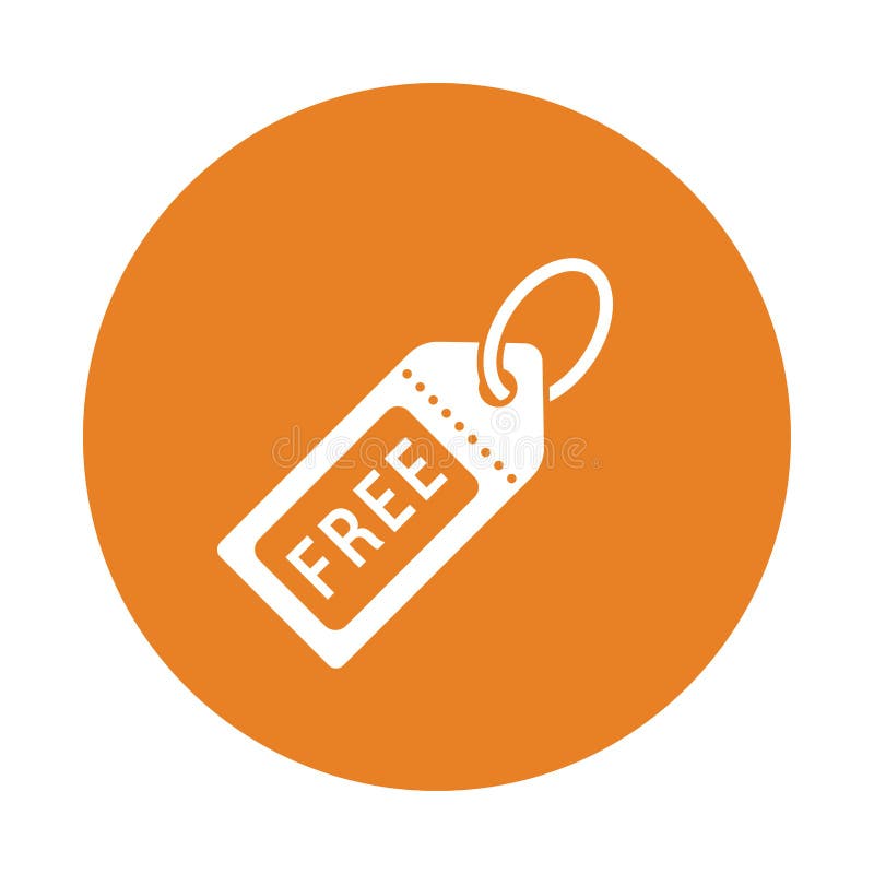 Free Tag Discount Price Icon Orange Color Vector Eps Stock Vector