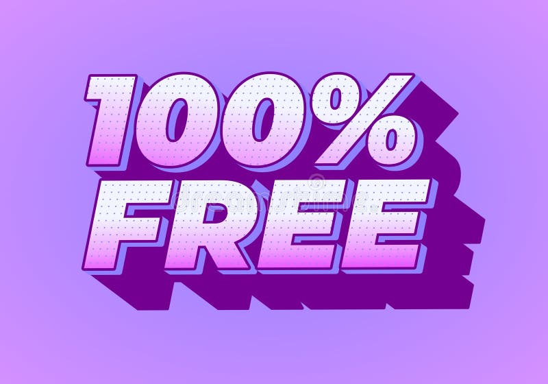 100 Free. Text Effect in Bold Font for Promotion Ads Stock Vector ...