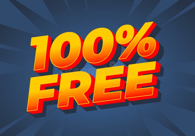 100 Free. Text Effect in Bold Font for Promotion Ads. Red Blue Stock ...