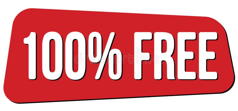 100 FREE Text on Red Trapeze Stamp Sign Stock Illustration ...