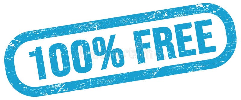 100 FREE, Text Written on Blue Stamp Sign Stock Illustration ...