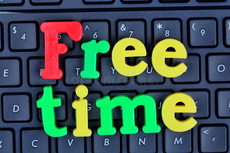 Free Time Words on Computer Keyboard Button Stock Photo - Image of ...