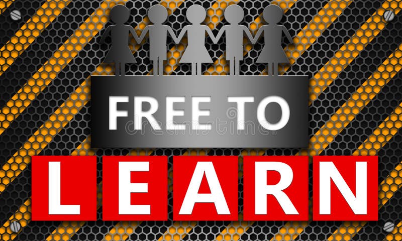 Free To Learn Concept on Mesh Hexagon Background Stock Illustration ...