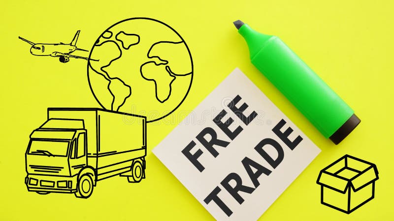 Free Trade Agreements Zone is Shown Using the Text Stock Image - Image ...