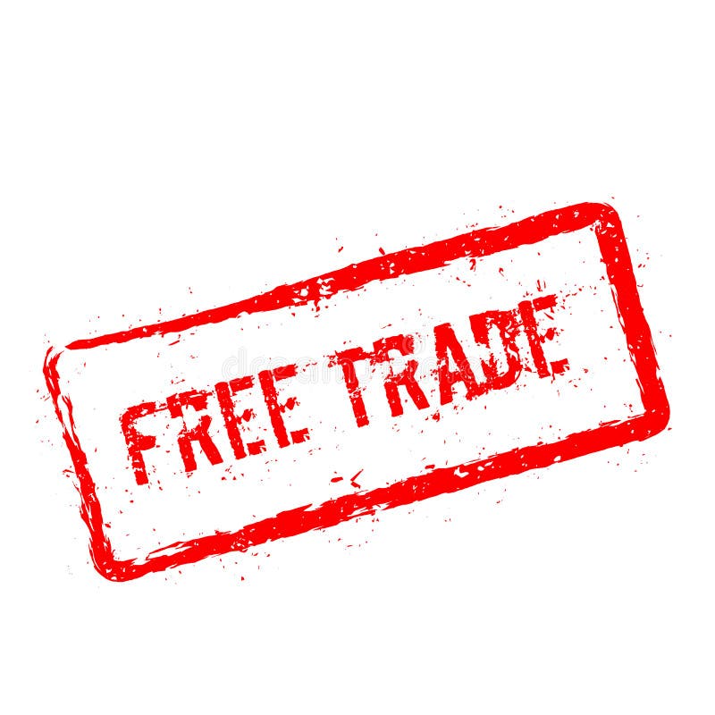 Free Trade Red Rubber Stamp Isolated on White. Stock Vector ...