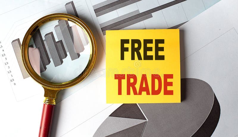 FREE TRADE Text on Sticky on Chart Stock Photo - Image of data ...