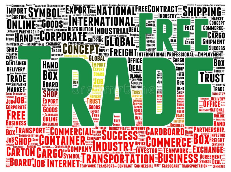 Free Trade Word Cloud Shape Stock Illustration - Illustration of ...
