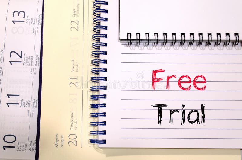 Free Trial Concept on Notebook Stock Image - Image of sign, bonus: 88256067