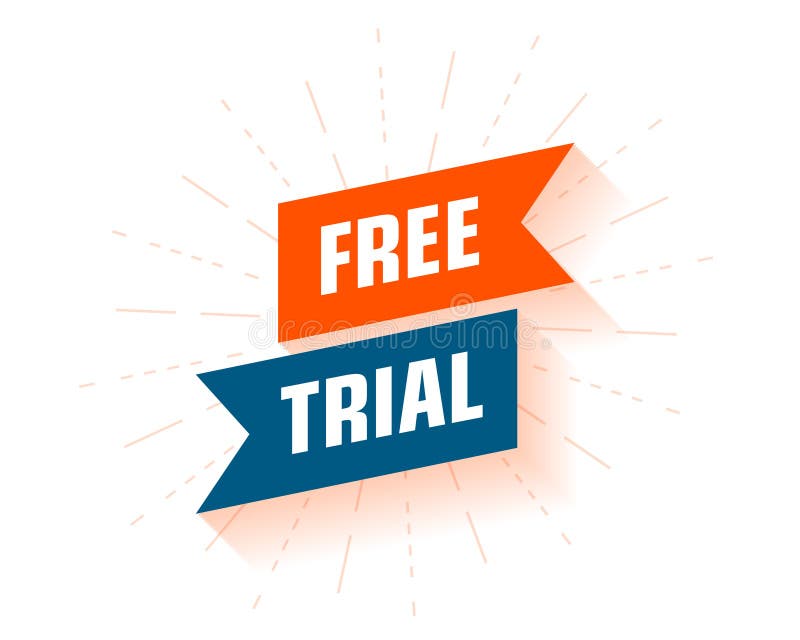 Free Trial Promo Ribbon Background in Modern Style Stock Illustration ...