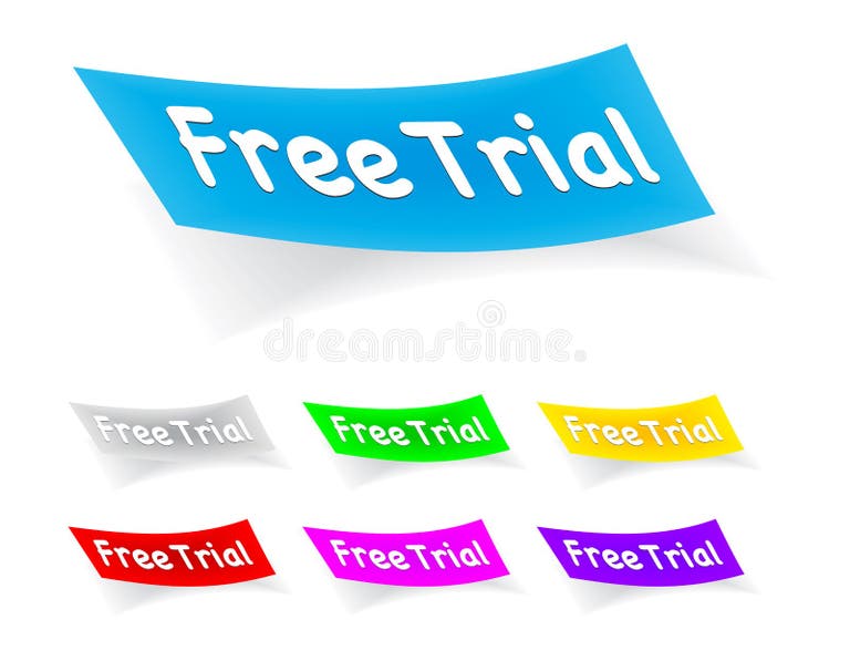 Free trial, stickers stock vector. Illustration of badge - 17116549