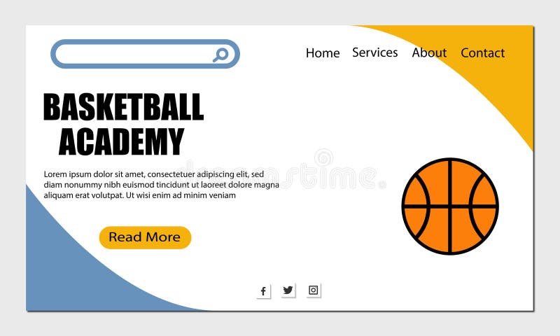 Free Vector Basketball Landing Page with Ball Stock Vector ...